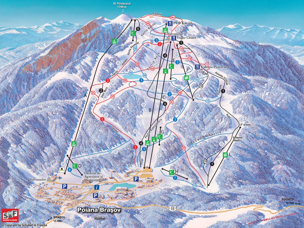 Harta domeniul schiabil | Poiana Brasov - Postavarul